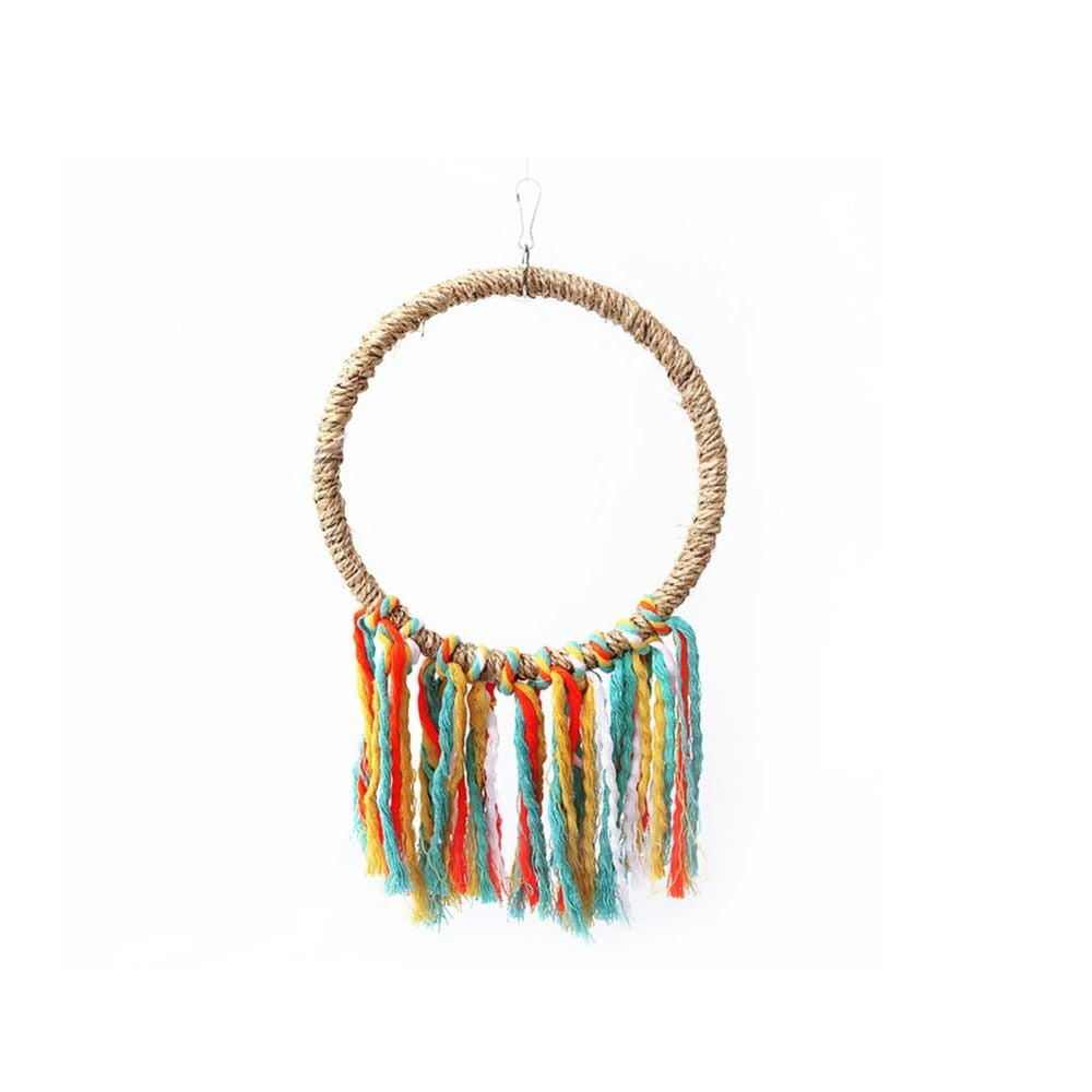 Budgie Lovebirds Ring Stand Hanging Cotton Rope Grinding Chewing Bite Bird Toys Parrot Swing ...