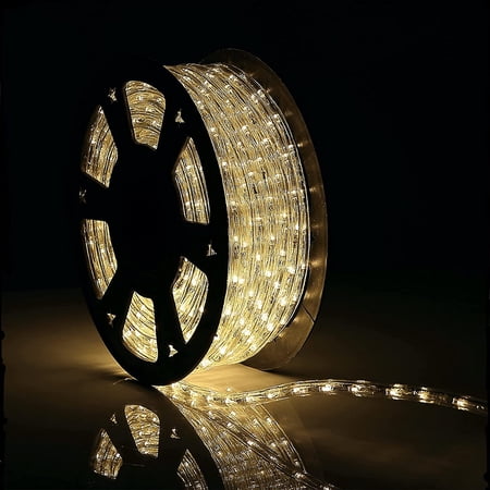 Buyagn 100Ft LED Rope Lights, Warm White,Cuttable LED Strip Lights ...