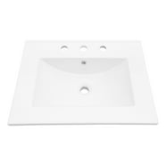 DeerValley 24" White Rectangular Single Vanity Top with Faucet Hole and ...