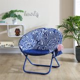 Free Shipping! Urban Shop Printed Round Saucer Chair Blue Swirly Print ...