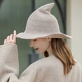 Breathable Crochet Knit Witch Hat, Foldable Pointed Wide Brim Sun Hat ...