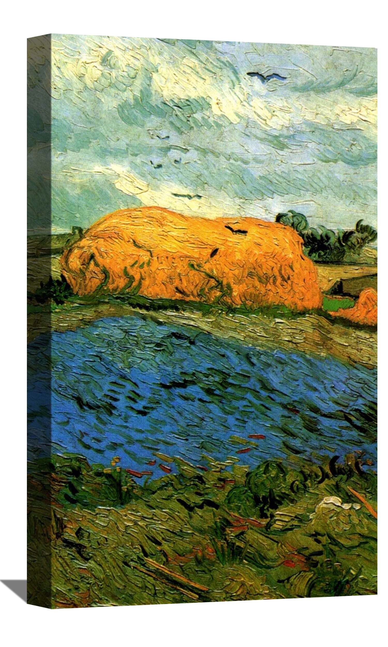 Vincent Van Gogh Painting Van Gogh Haystacks under a Rainy Sky Canvas ...