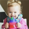 nuby two-handle no-spill flip n' sip straw cup, 8 ounce, red with blue - Walmart.com