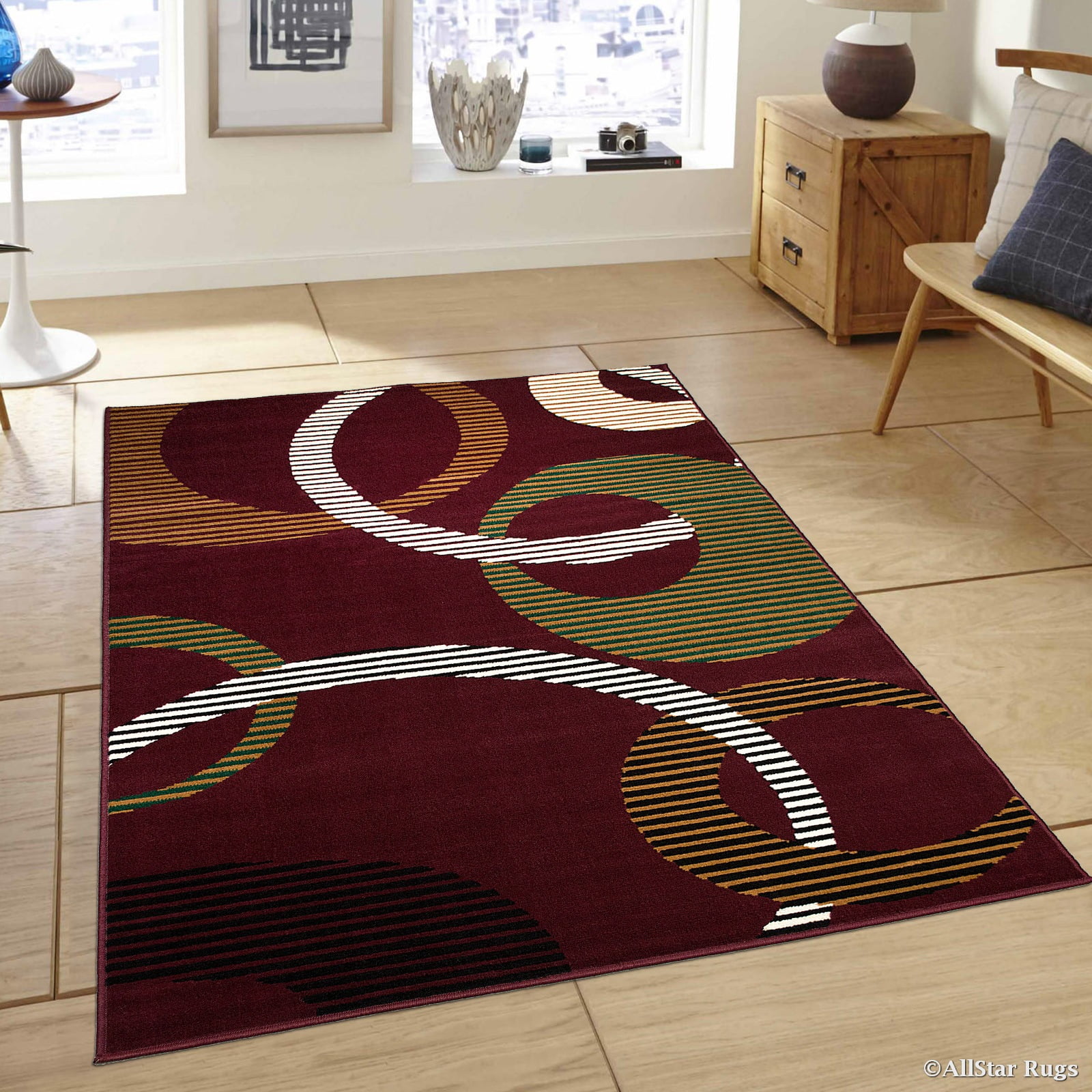 Allstar Burgundy Area Rug. Contemporary. Abstract. Traditional ...