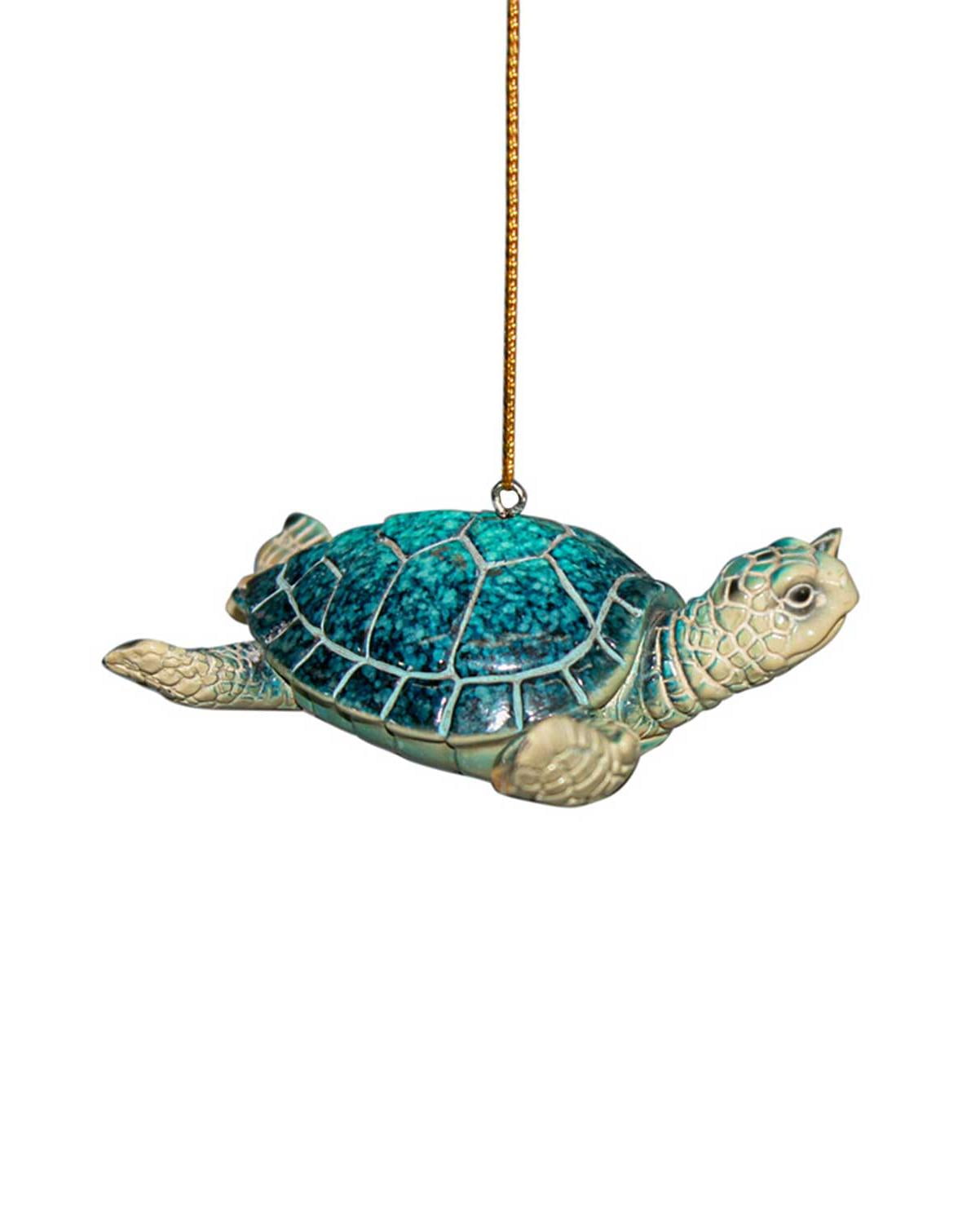 Blue Sea Turtle Holiday Christmas Tree Ornament, Turqoise Turtle, Size ...