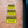 Classic Framed Plus Caution Door Opens Outwards Wall or Door Sign ...