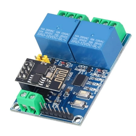 ANGGREK WiFi Relay Board,Dual Channel WiFi Relay 12V ESP8266 WiFi Relay Module Phone APP Remote ...