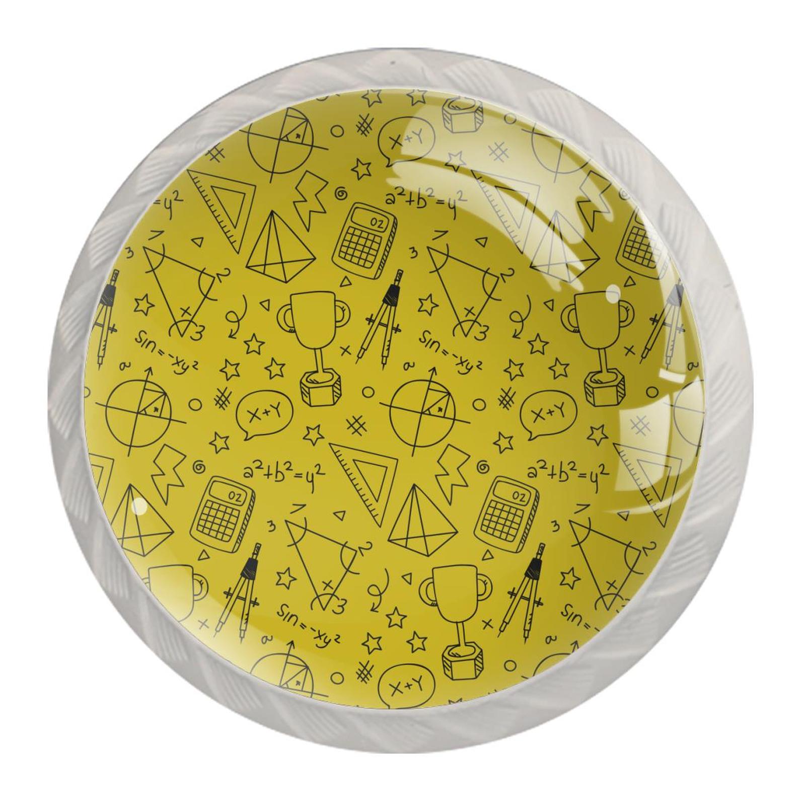 4 Pcs Back To School Yellow Knobs for Kitchen Cabinet Cupboard Dresser ...