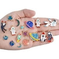 Space Themed Charms,20pcs Assorted Gold Plated Enamel Planet Astronaut ...