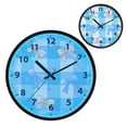Blue Checkered Bow Pattern Wall Clock 12 Inch Voice Activated Night ...