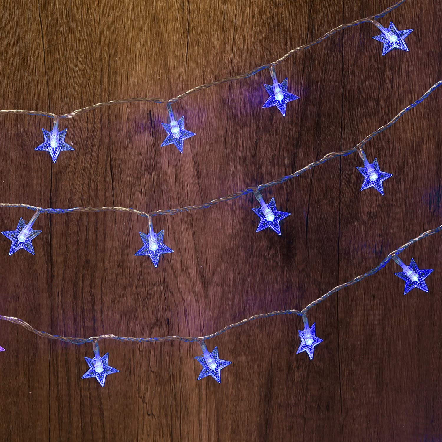 Twinkle Star 100 LED 49 FT Star String Lights, Plug in Fairy String ...