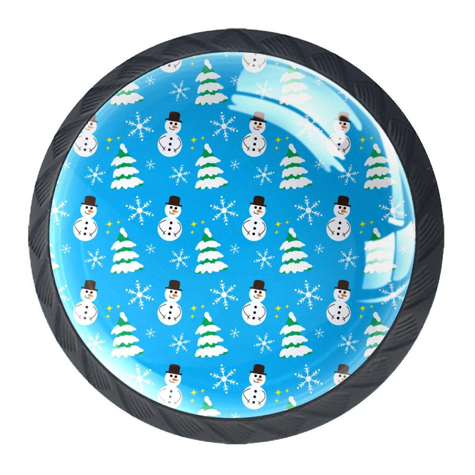 4 Pcs Cartoon Snowman Knobs for Kitchen Cabinet Cupboard Dresser Bookcase Drawer Pulls Handles ...