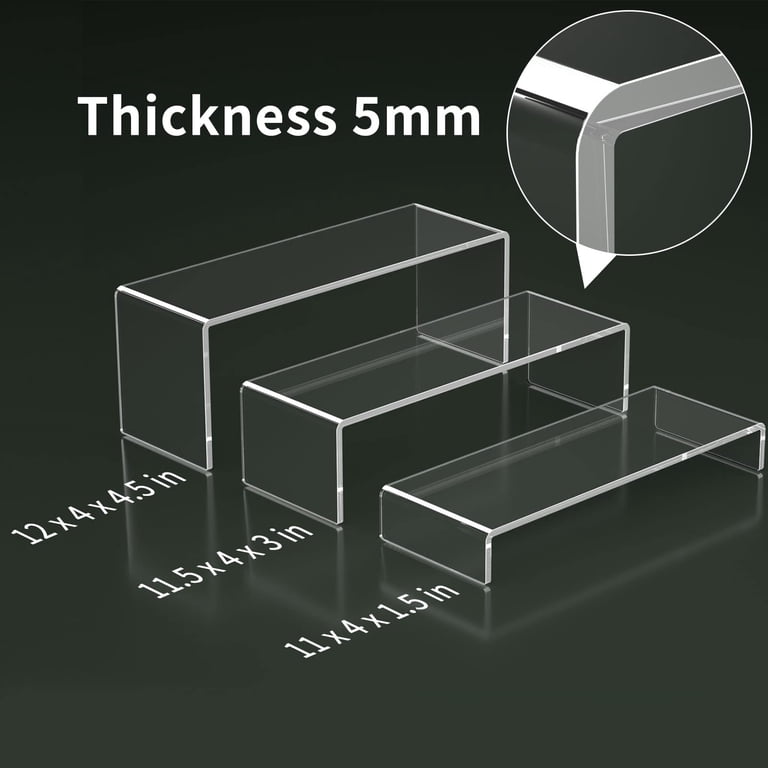 Clear Shelf Risers 6-Piece Acrylic Display Risers - Stackable Clear ...