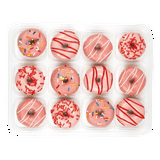 Freshness Guaranteed Iced Strawberry Mini Donuts 8 oz 12 Count Soft ...