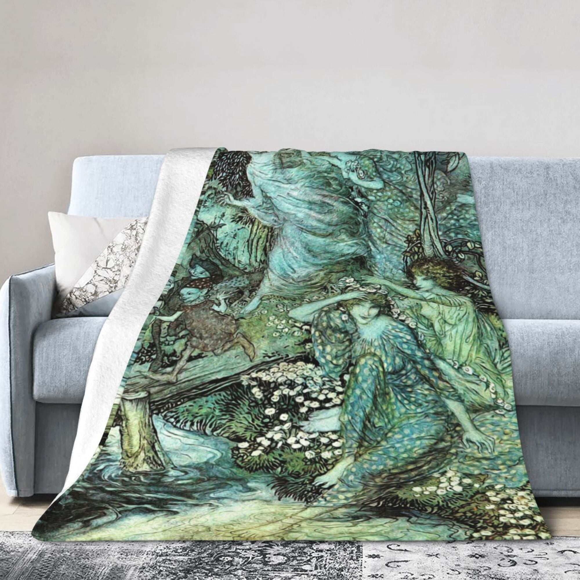 Anti-Pilling Flannel Bed Throw Blankets Vintage Arthur Rackham - Couch ...