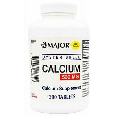 Major Oyster Shell Calcium with Vitamin D Supplement, 500 mg, 60 Count ...