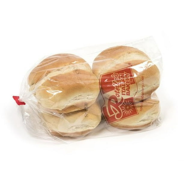 Rotellas Italian Bakery 5 inch Dia Sour Dough Soup Bowl Bread, 4 count ...