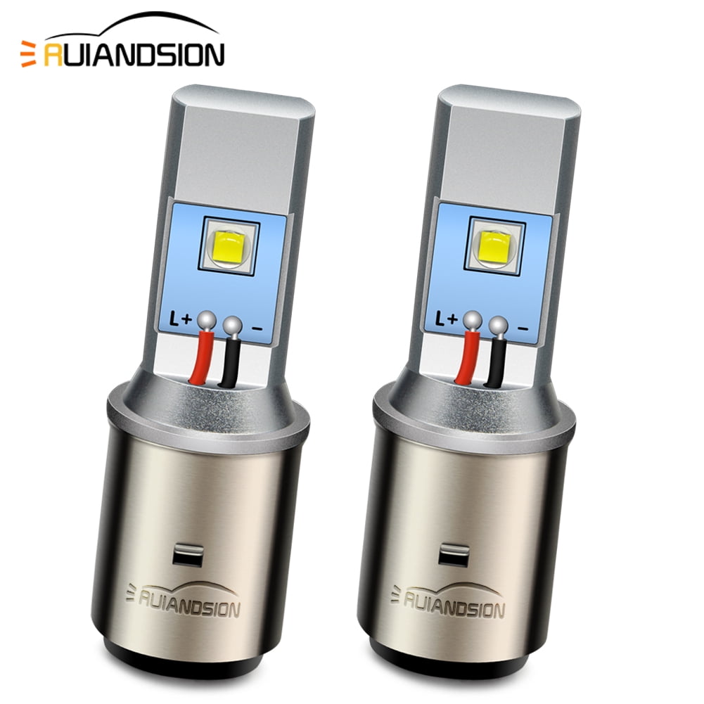 Ruiandsion 2Pcs BA20D LED Adjustable Light Bulb for Scooter Tail DRL ...