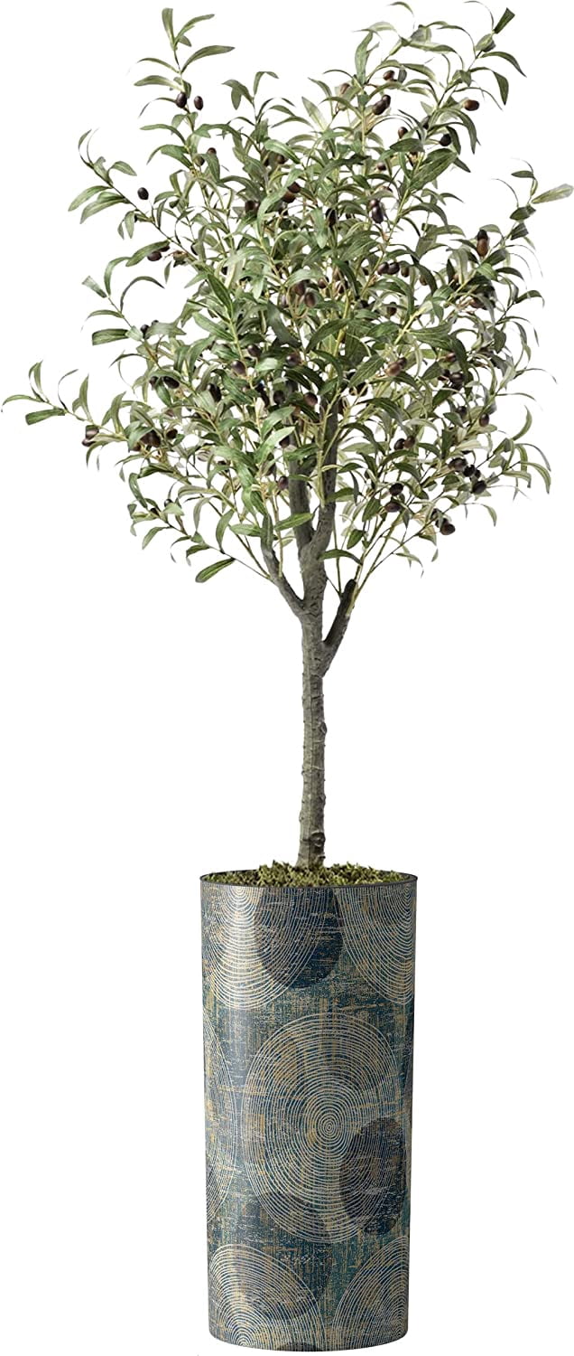 Artificial Tree in Contemporary Planter, Fake Olive Silk Tree for ...