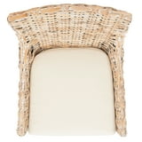 SAFAVIEH Cristen Rattan Parson Chair w/ Cushion, Natural White ...