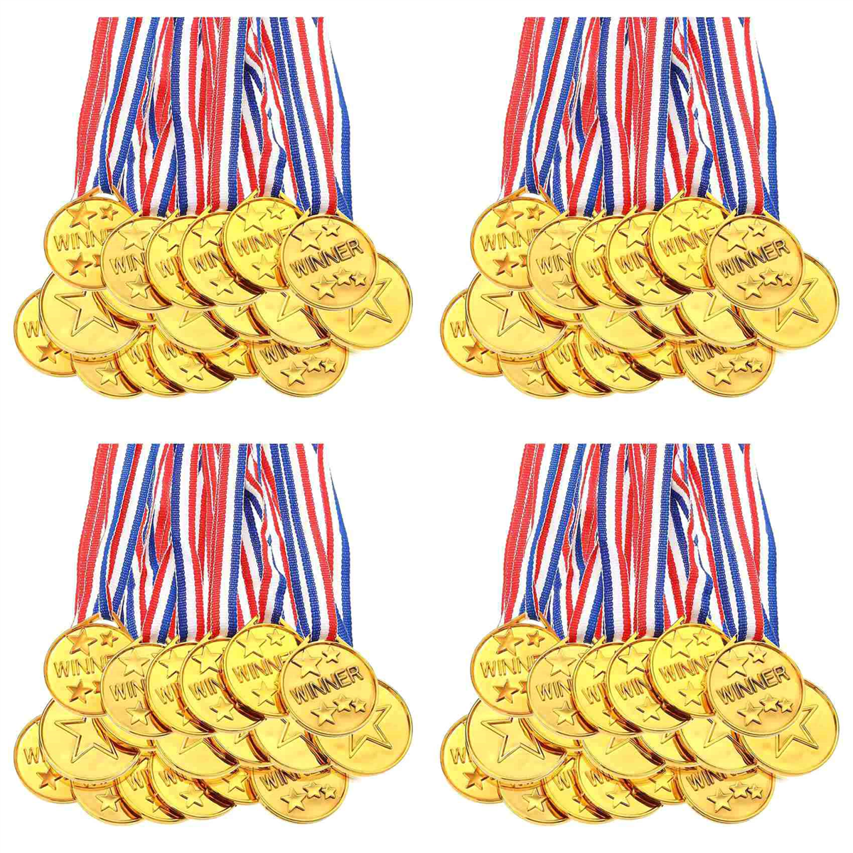 Click here for Unbranded 120 Pack Gold Plastic Winner Medals Awar... prices