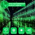 YUYAN-65ft Green Solar Icicle Christmas Lights for Outdoor Decorations ...
