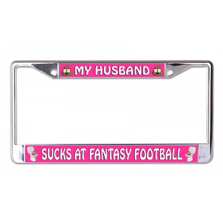 My Husband Sucks At Fantasy Football Chrome License Plate Frame ...