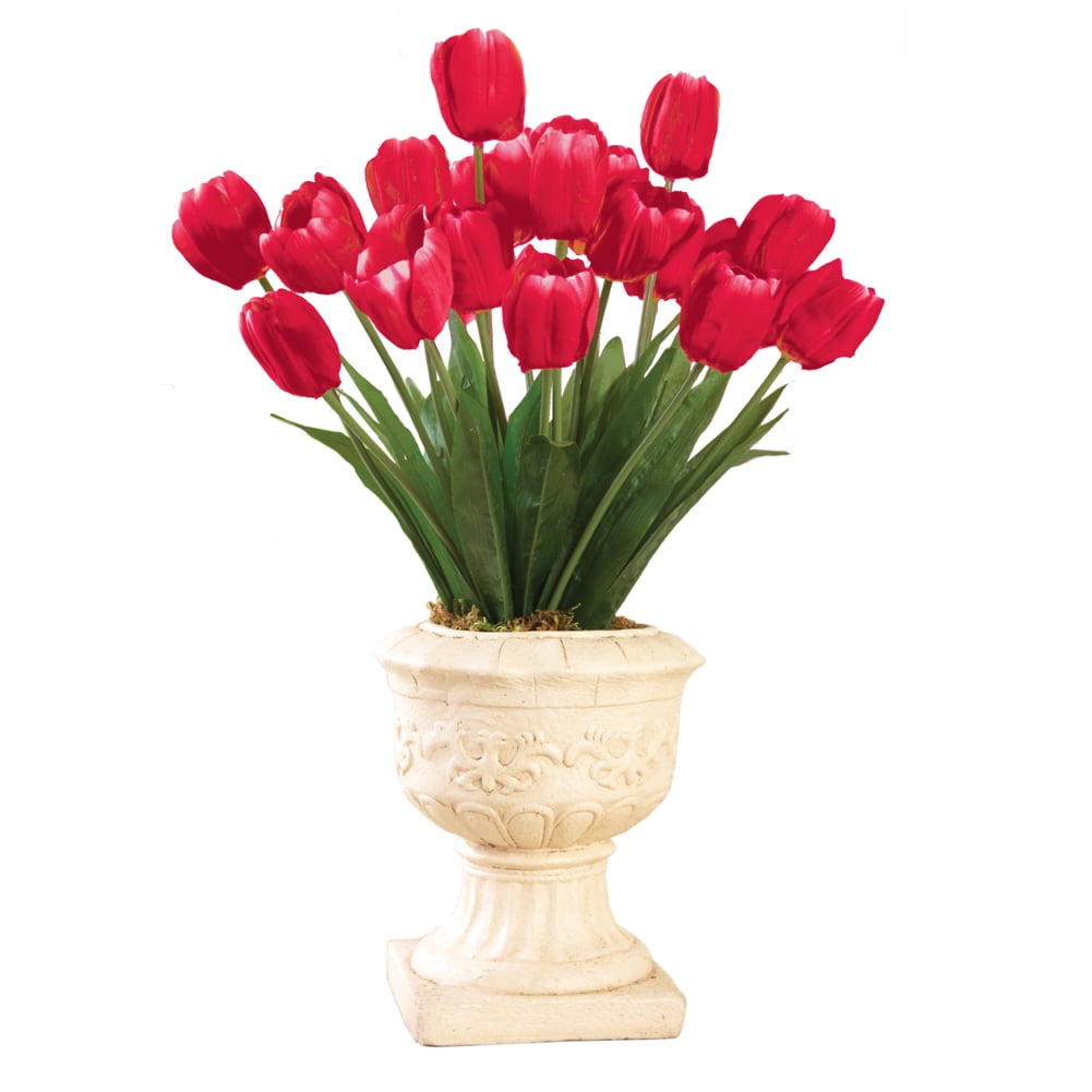 Collections Etc Springtime Tulip Bushel Artificial Maintenance-Free ...