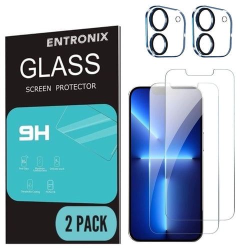 Entronix Tempered Glass Screen Protector for iPhone 12, 2 Tempered ...