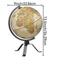 9″ Light Brown Rotating Desktop Globe with Triangular Metal Base ...