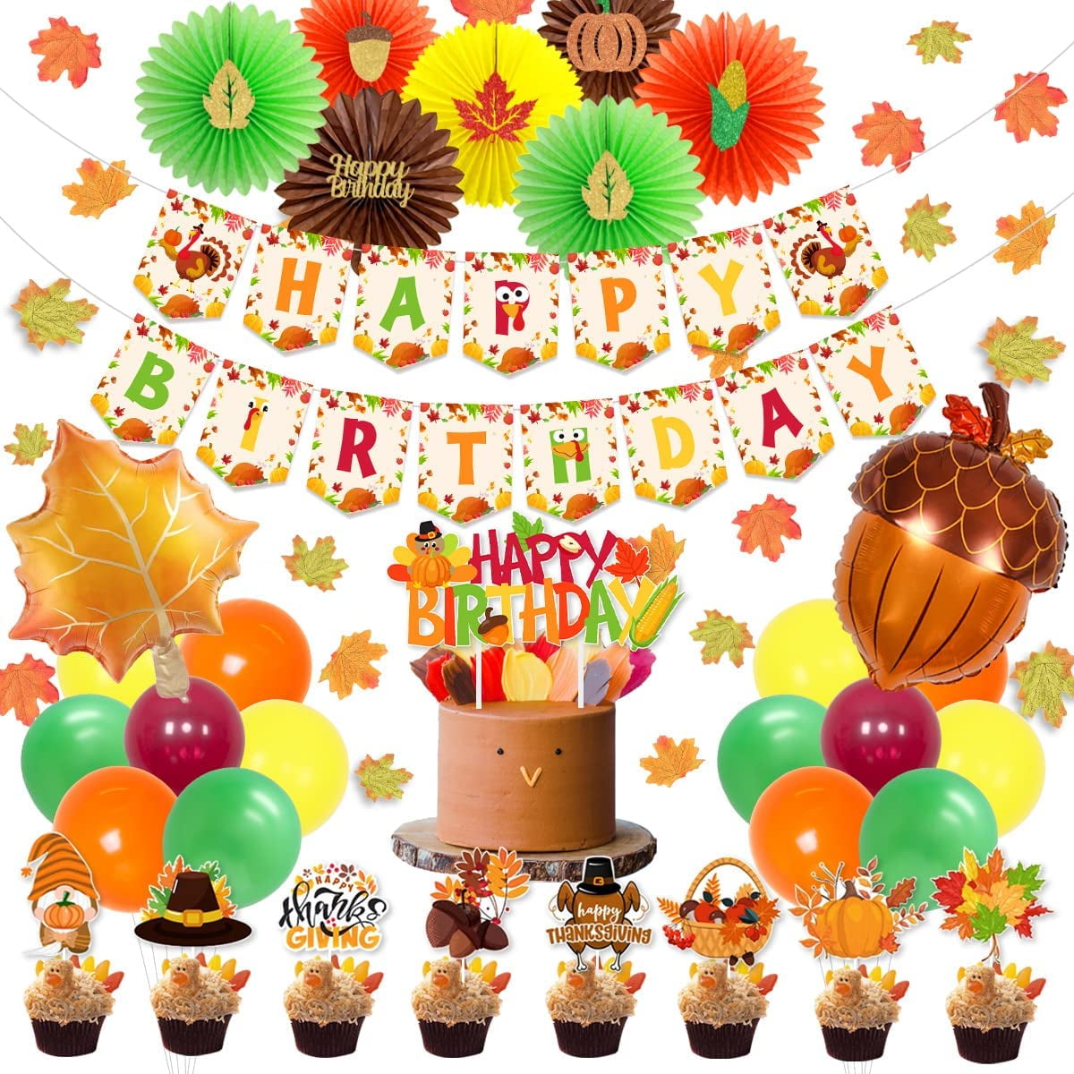 Fall Happy Birthday Banner