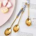 Pretty Comy Chic Stainless Steel Spoon Ceramic Handle Ice Cream Fruit ...