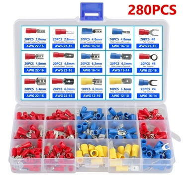 520 PCS Electrical Connectors Insulated Wire Terminals Lug Set Crimp ...