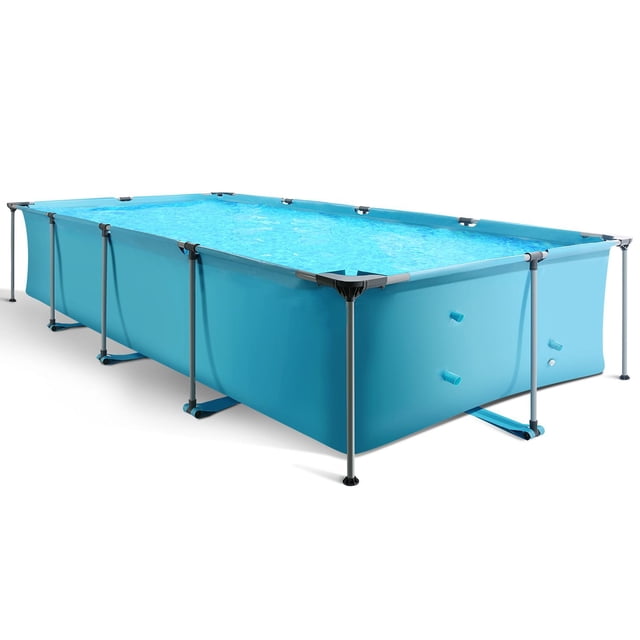 15FT Rectangular Frame 1651 Gal Swimming Pool Metal Outdoor Backyard ...
