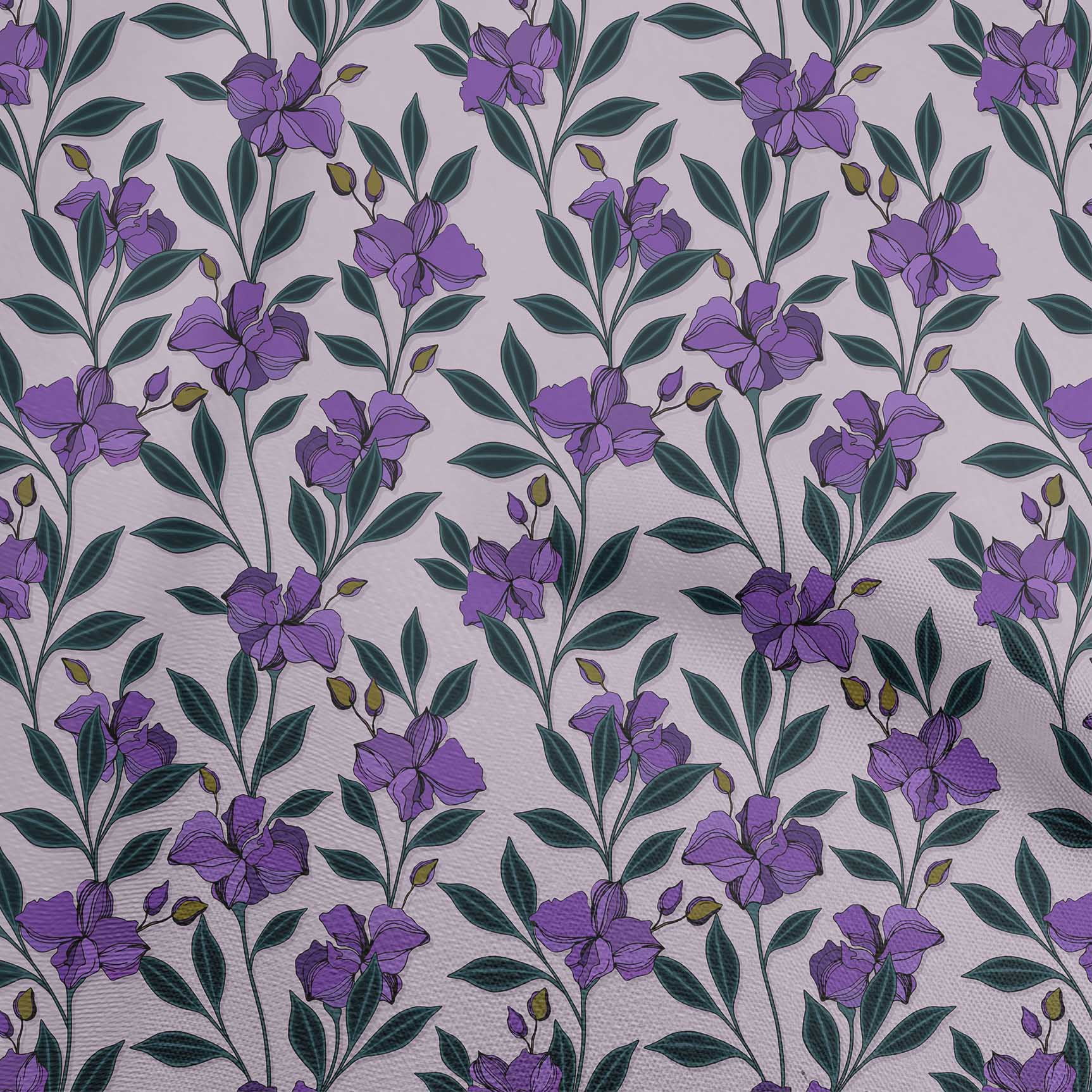 oneOone Velvet Purple Fabric Floral Retro Diy Clothing Quilting Fabric ...