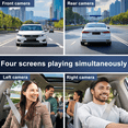 4 Channel Dash Cam,4K 360 Full View Front Rear Left Right Car Camera, 2 ...
