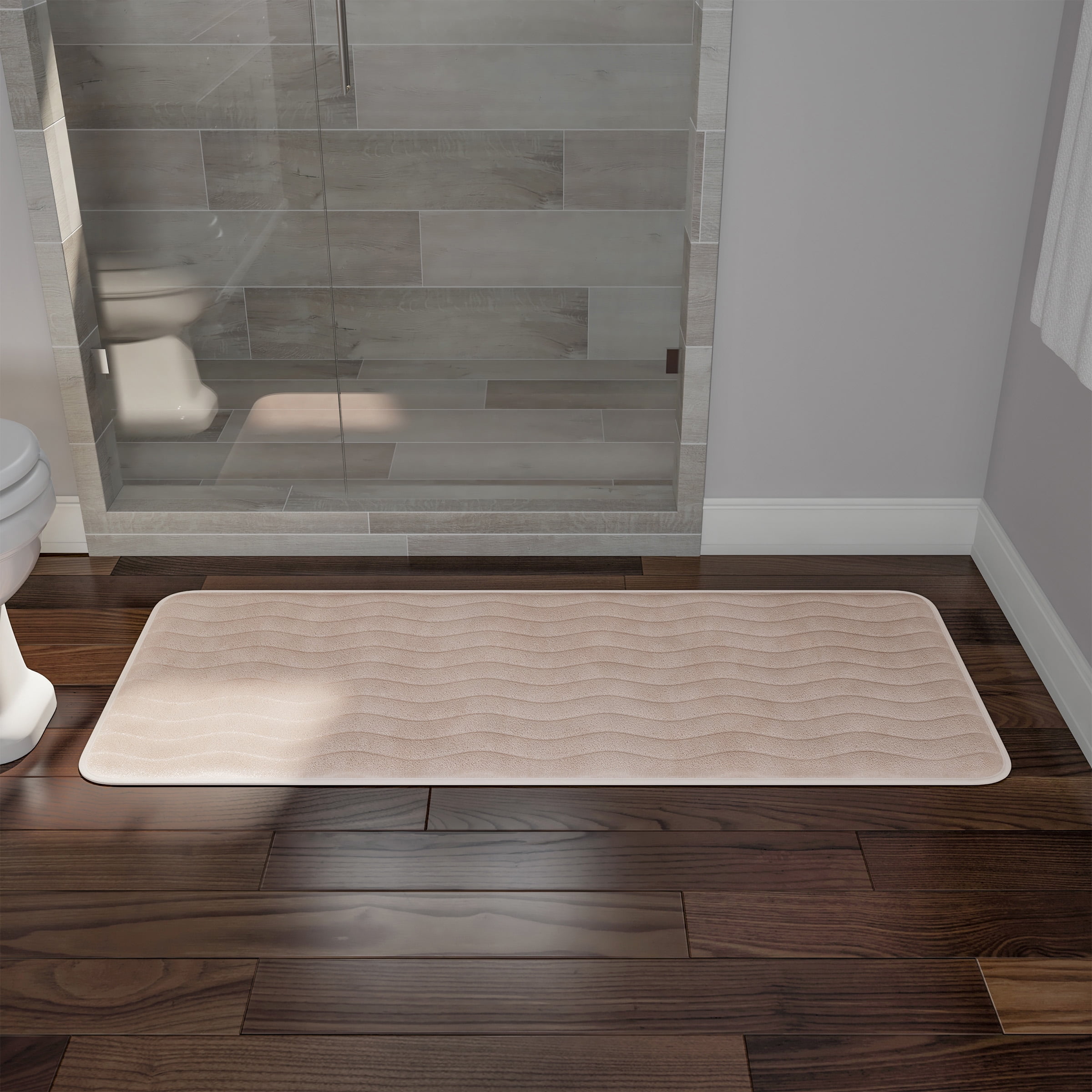 Microfiber Memory Foam Bathmat – Oversized Padded Nonslip Accent Rug ...