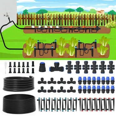 243FT Drip Irrigation Kit, Drip Irrigation System with 1/2'' Hose1/4 ...
