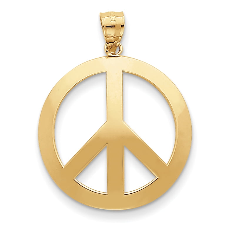 Click here for Saris And Things 14k Yellow Gold Peace Sign Pendan... prices