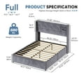 Gianna Full Size Lift Up Storage Bed with Hydraulic Support, Wingback ...