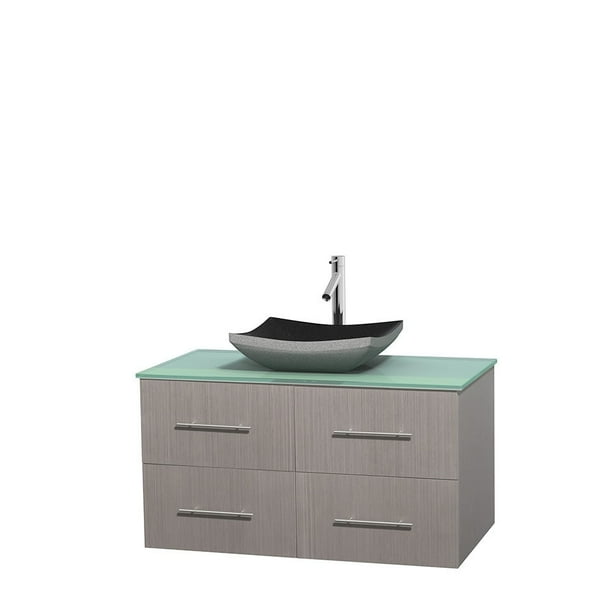 Wyndham Collection Centra 42 inch Single Bathroom Vanity in Gray Oak ...