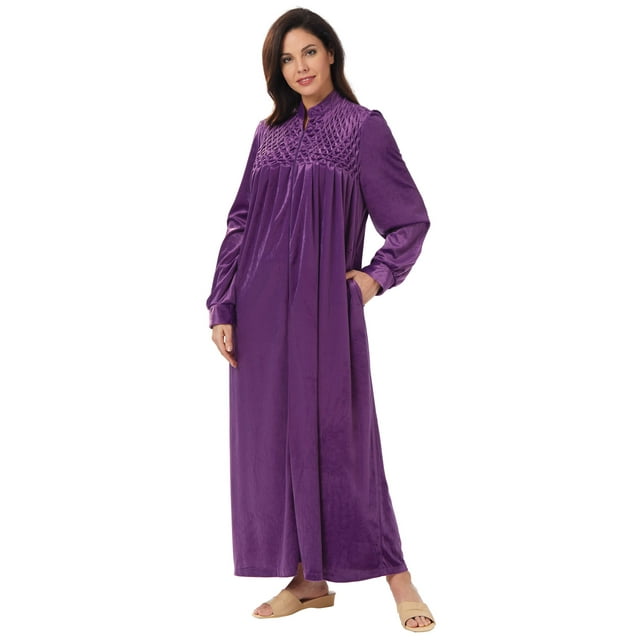Long Zip-Front Robe by Cozee Corner - Walmart.com