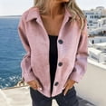 Aellinatey Womens Blend Coat Lapel Collar Long Sleeve Button Coat Solid ...