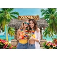 7x5ft Hawaiian Beach Bar Backdrop Ocean Palm Trees Flower Aloha Theme ...