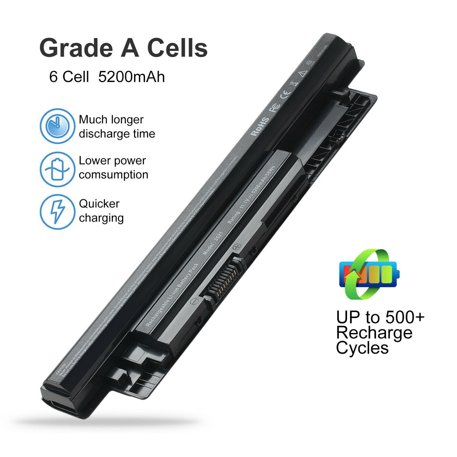 XCMRD Battery For Dell Inspiron 14(3421) 14(3442) 15(3521) 15(3542 ...