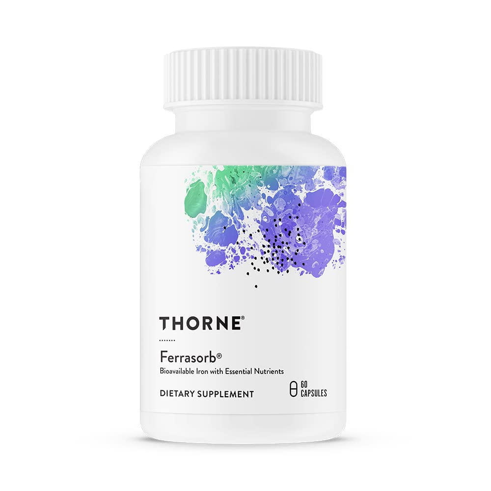 Suplemento THORNE Ferrasorb de 36 mg de hierro con nutrientes ...