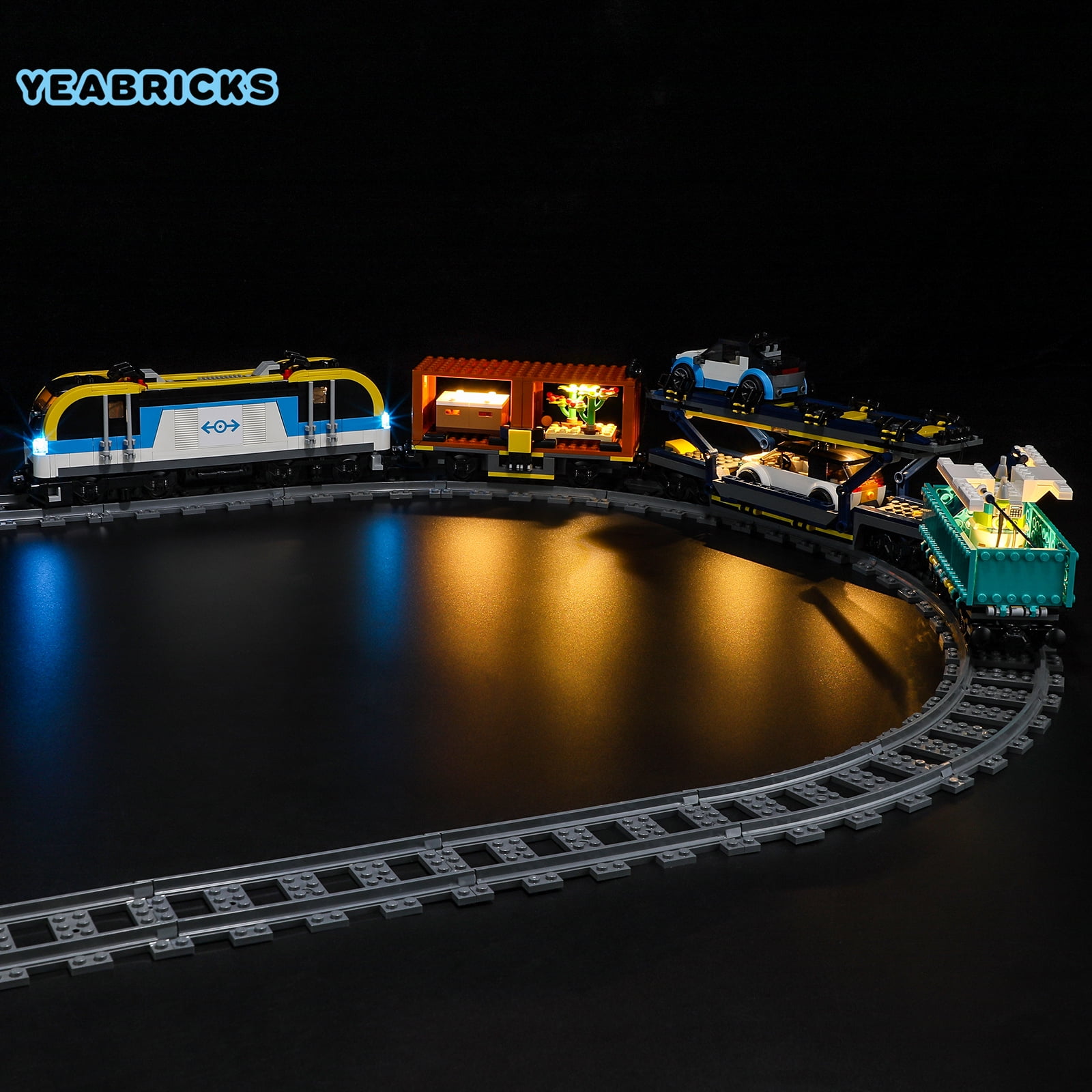 YEABRICKS Led Lighting Kit Compatible with Legos City Freight Train ...