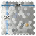 Acopelo Peel and Stick 3D Hexagon Mosaic Silver Metal Tile for ...