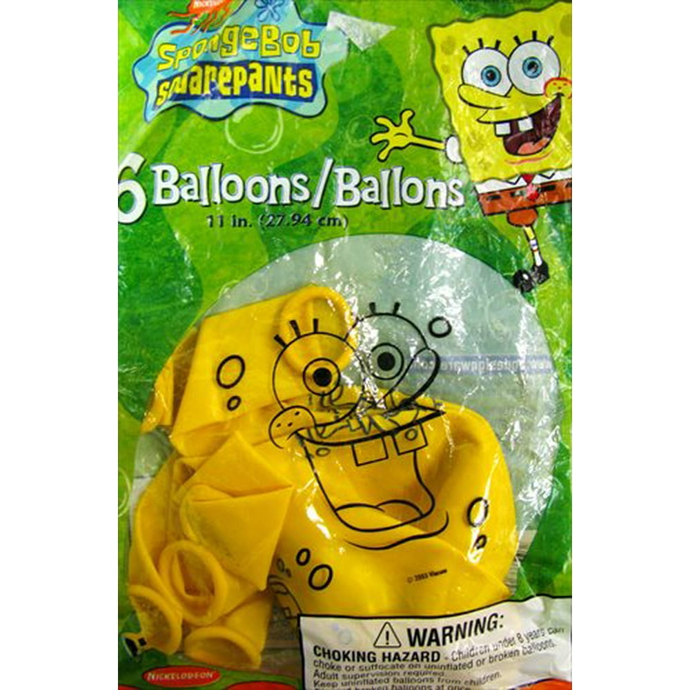 SpongeBob SquarePants Latex Balloons (6ct) - Walmart.com - Walmart.com