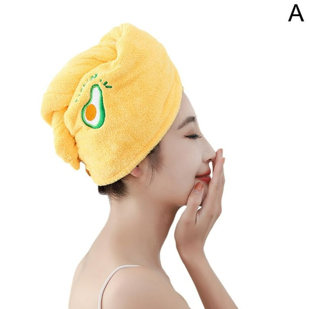 Coral Velvet Dry Hair Hat double Layer Thickened Water Absorbing ...